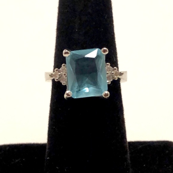 Jewelry | Sterling Silver Ring With Light Blue Stone | Poshmark